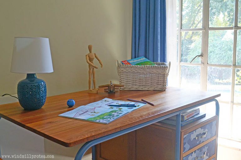 Big Boy Camouflage Desk Makeover - Windmill & Protea