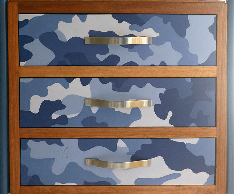 Big Boy Camouflage Desk Makeover - Windmill & Protea
